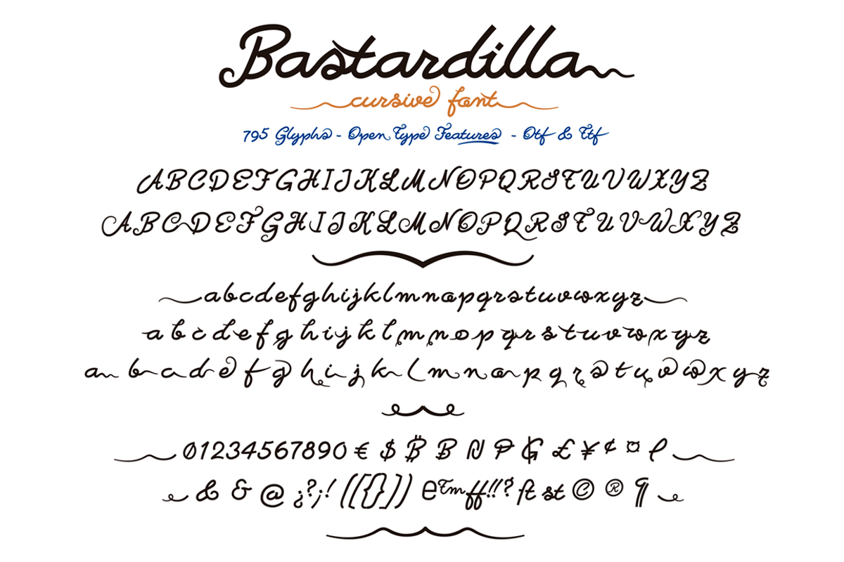 Bastardilla -cursive font-, a Script Font by deFharo