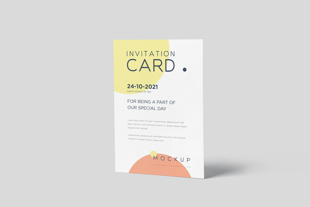Single Page Invitation Card Mockups, a Print Template by GfxFoundry