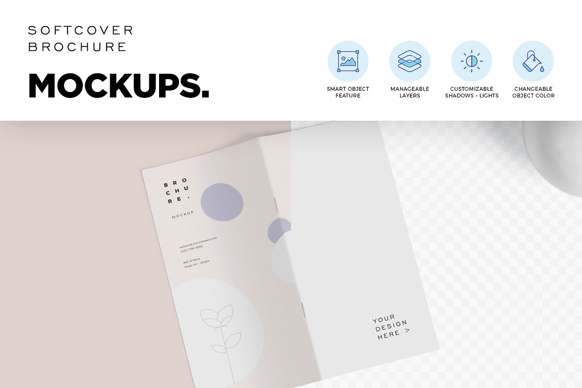 Softcover Rectangle Brochure Mockups, a Books & Magazine Mockup by ...