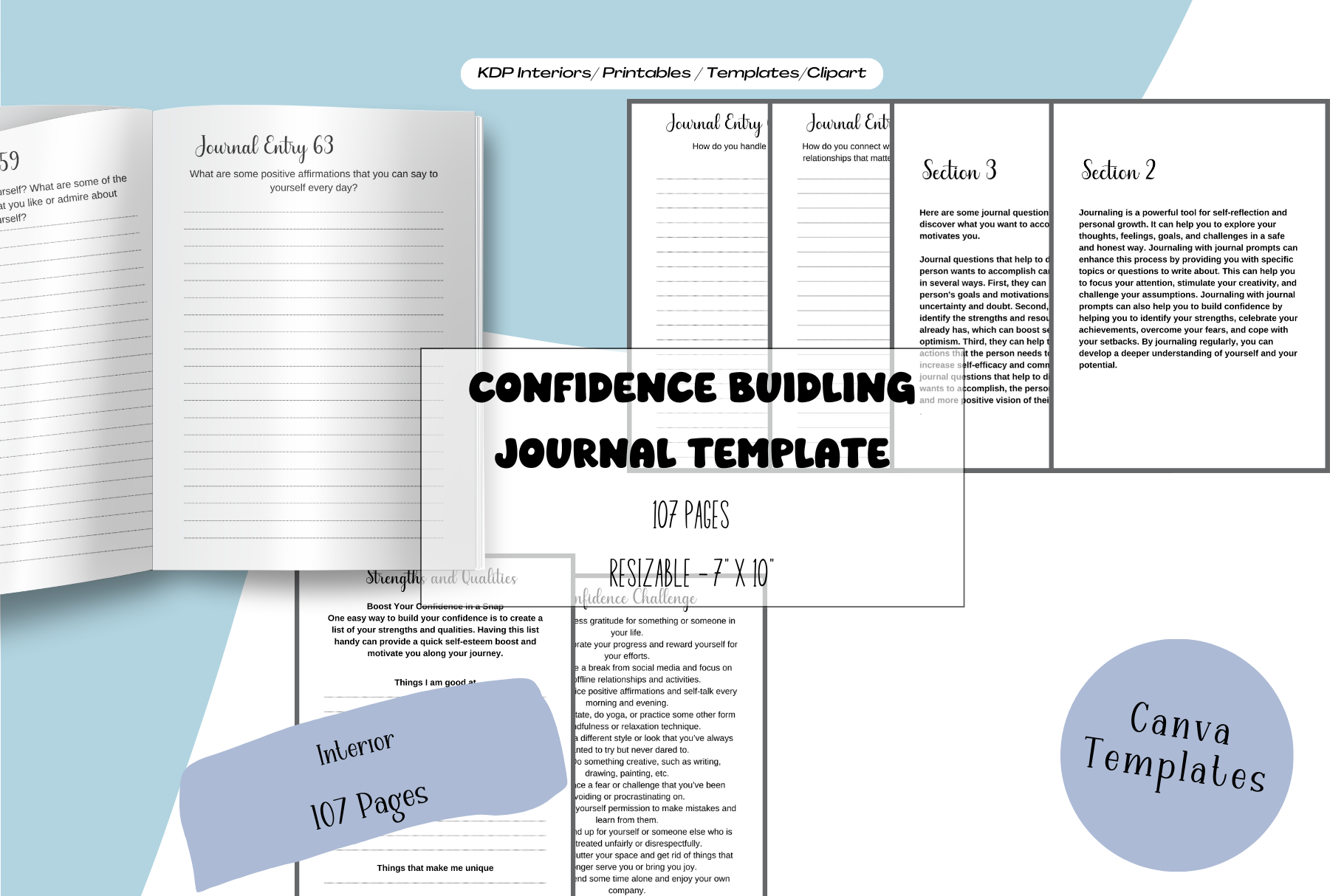 Confidence Building Journal Template, a Print Template by Little ...