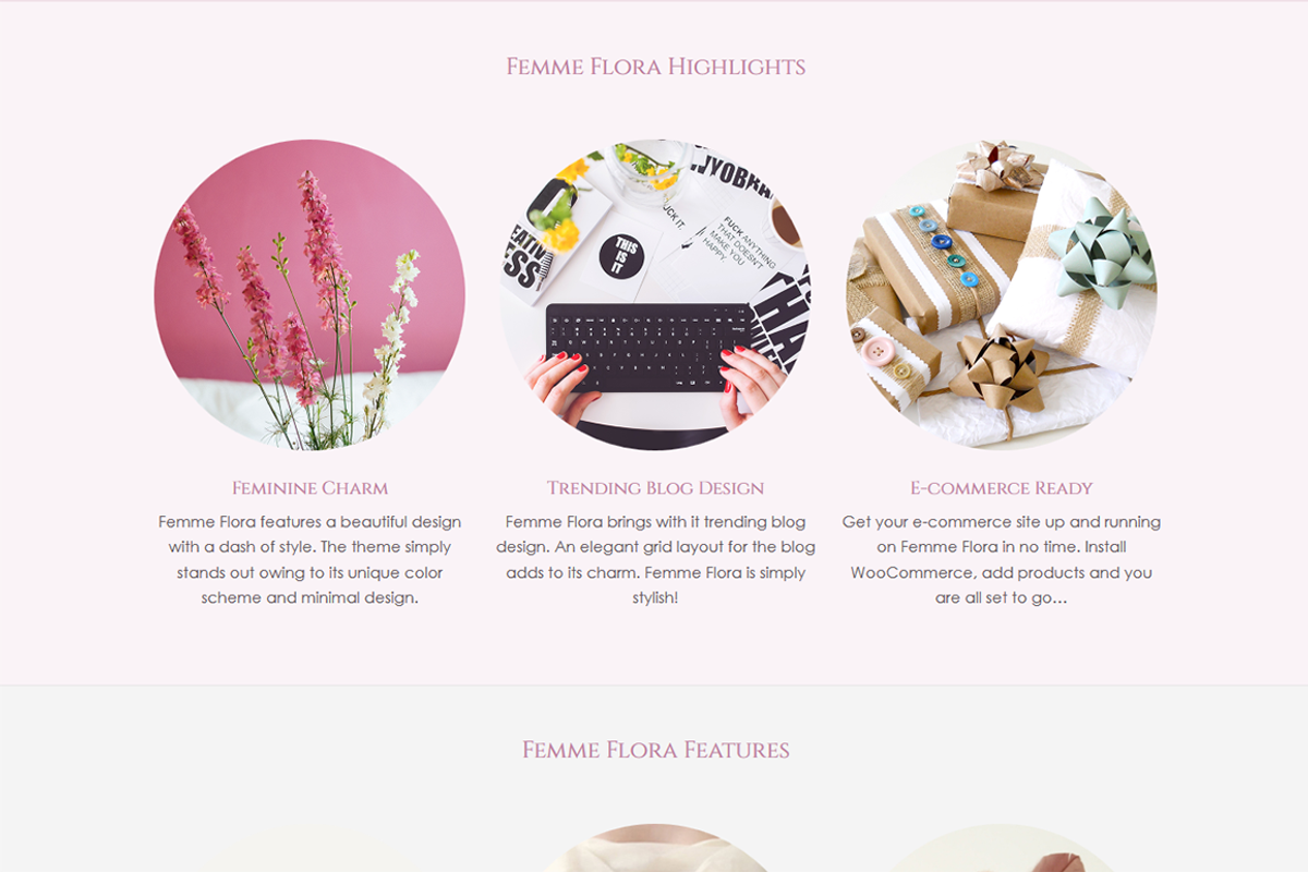 Femme Flora WordPress Feminine Theme, a WordPress Template by Creatika