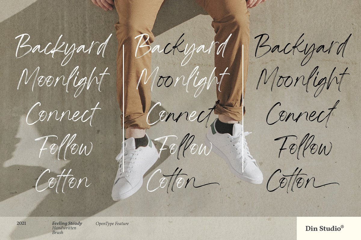 Feeling Steady, a Script Font by din-studio.com