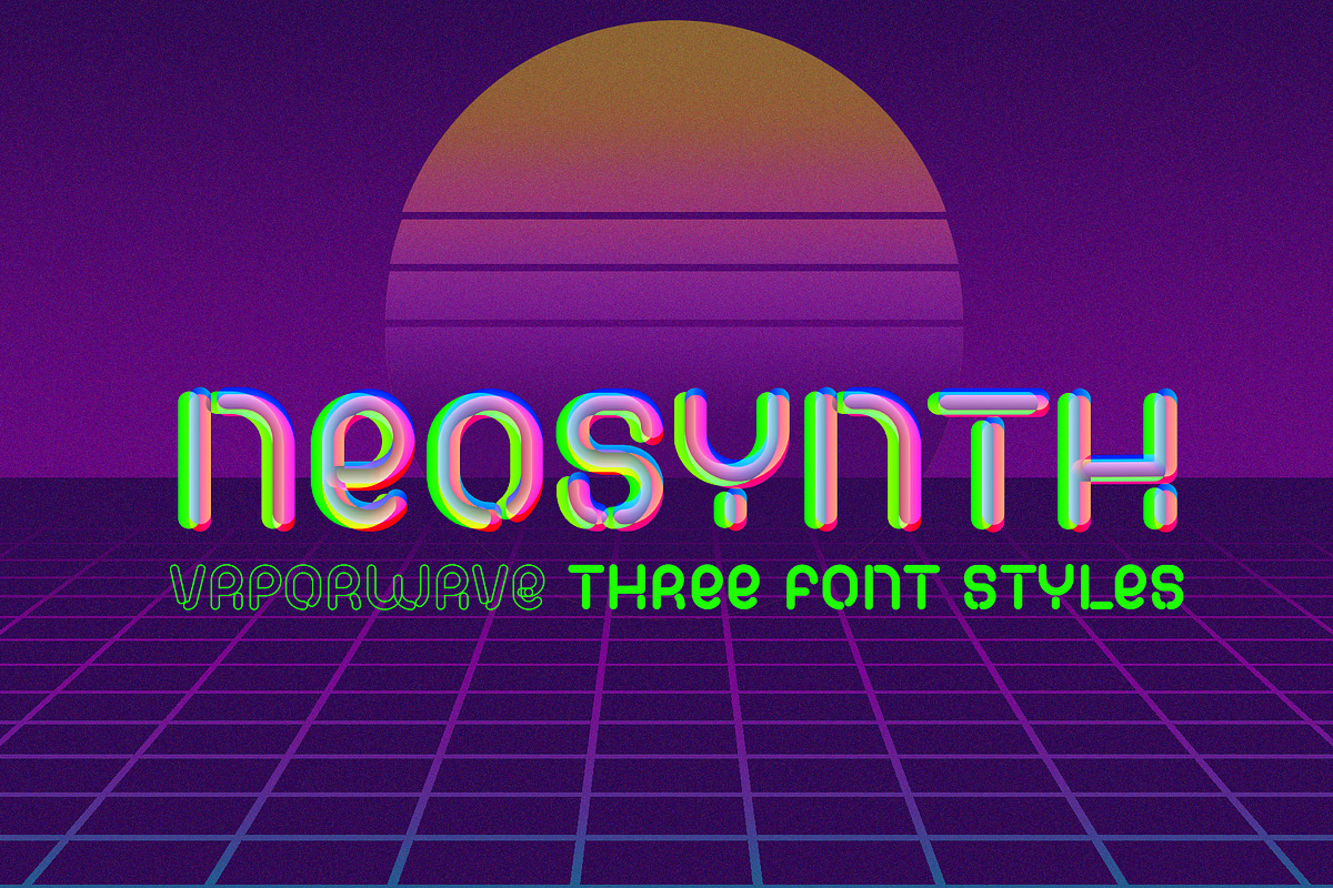 NeoSynth | Vaporwave Font Styles, a Serif Font by Kandella's Art