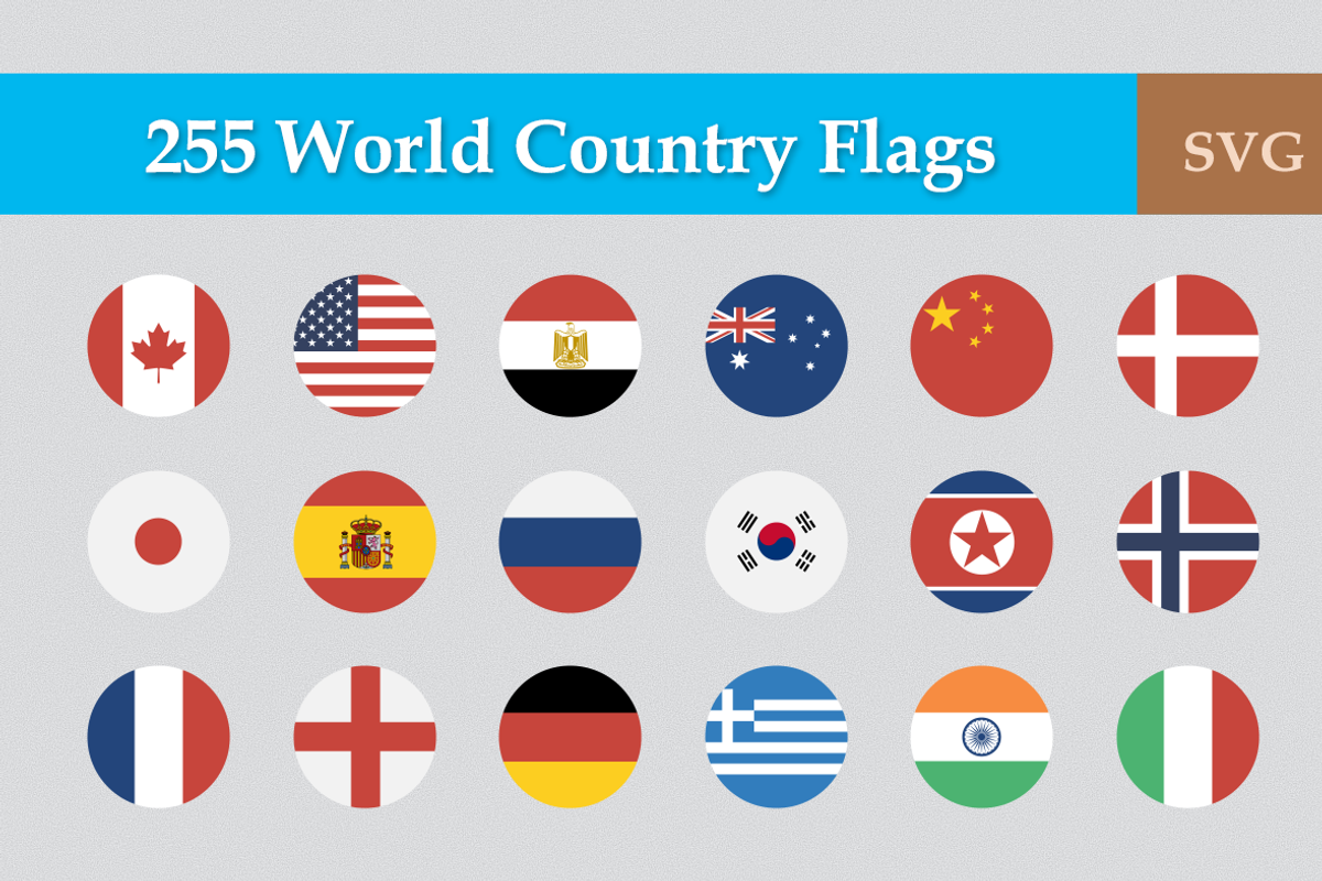 255 Flat & Vector Circular Flag
