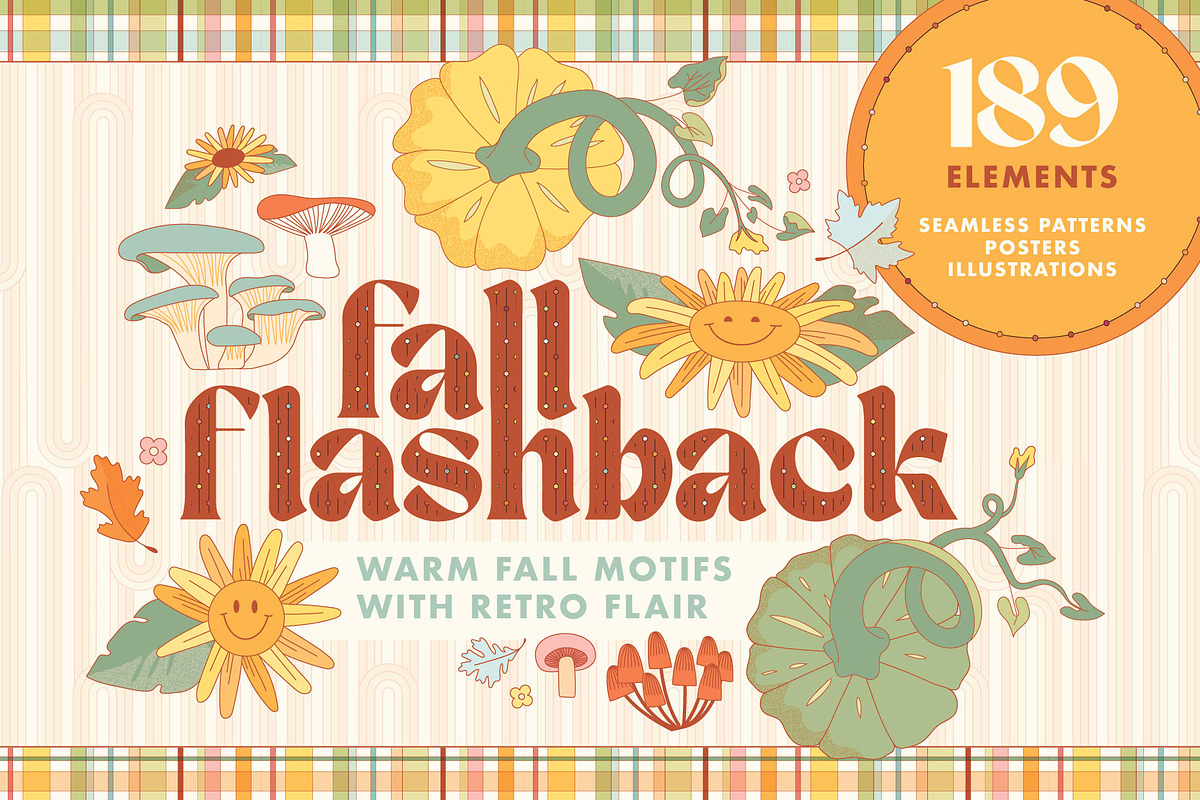 Fall Flashback-Warm Retro Collection, a Pattern Graphic by Anugraha Design