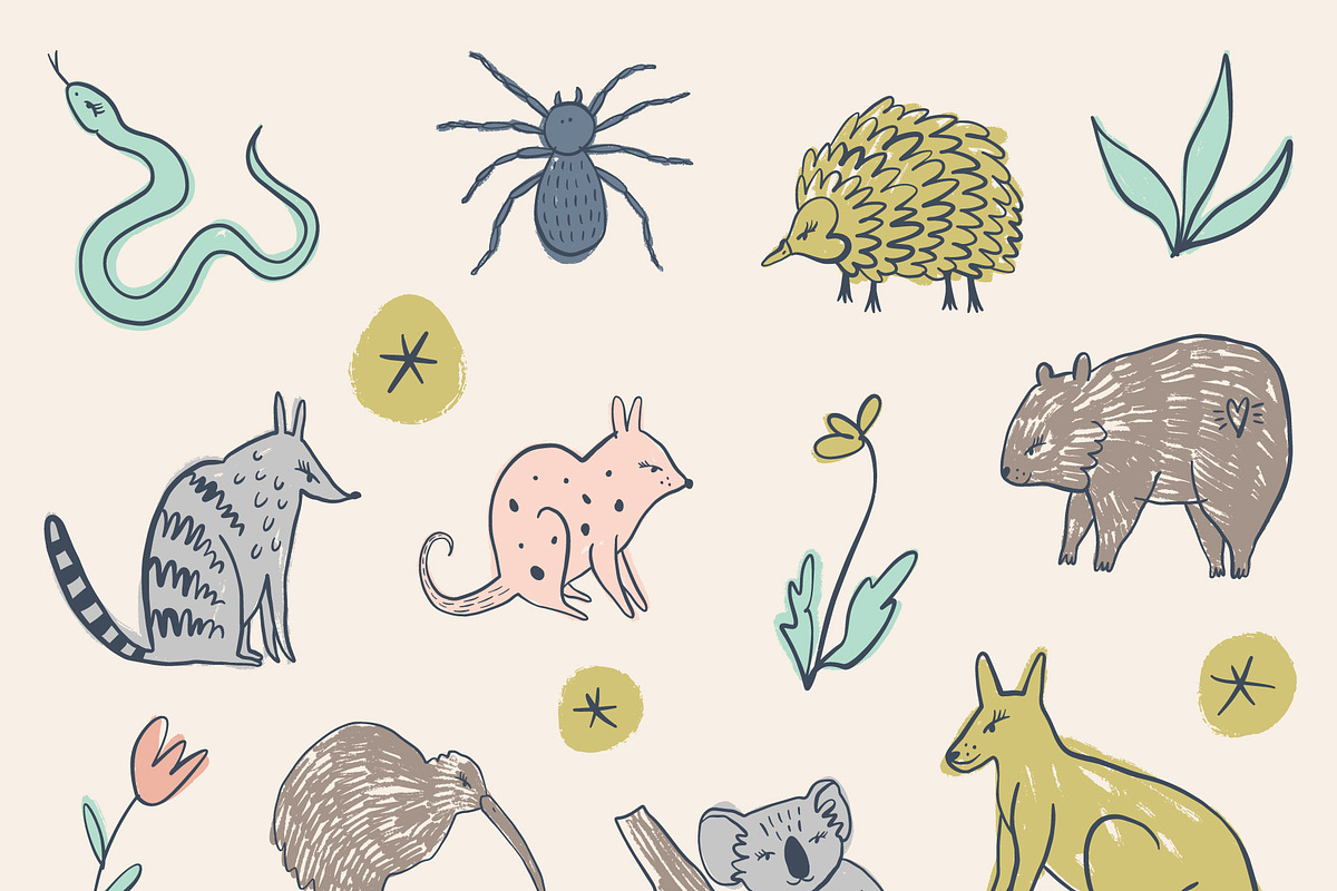 Australian Animals Bundle, an Animal Illustration by Annie Konst