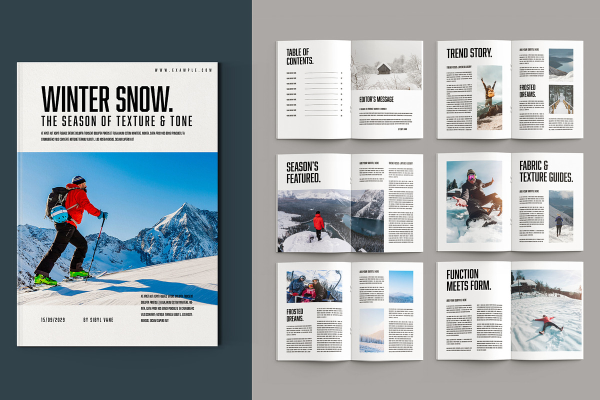 Winter Travel Magazine Template