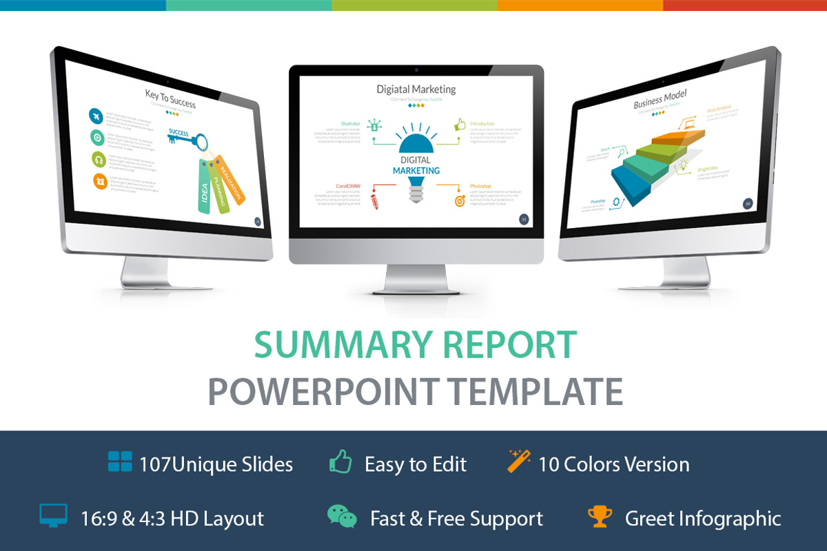 Summary Report Powerpoint Template, a Presentation Template by GraStudios