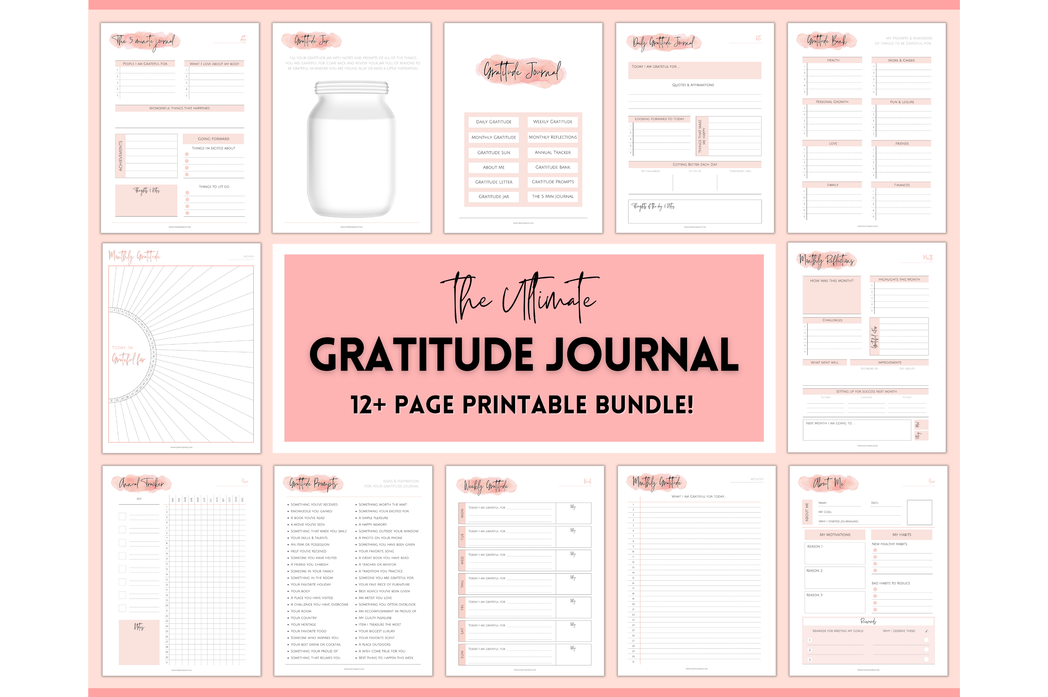 Gratitude Journal Printable Bundle