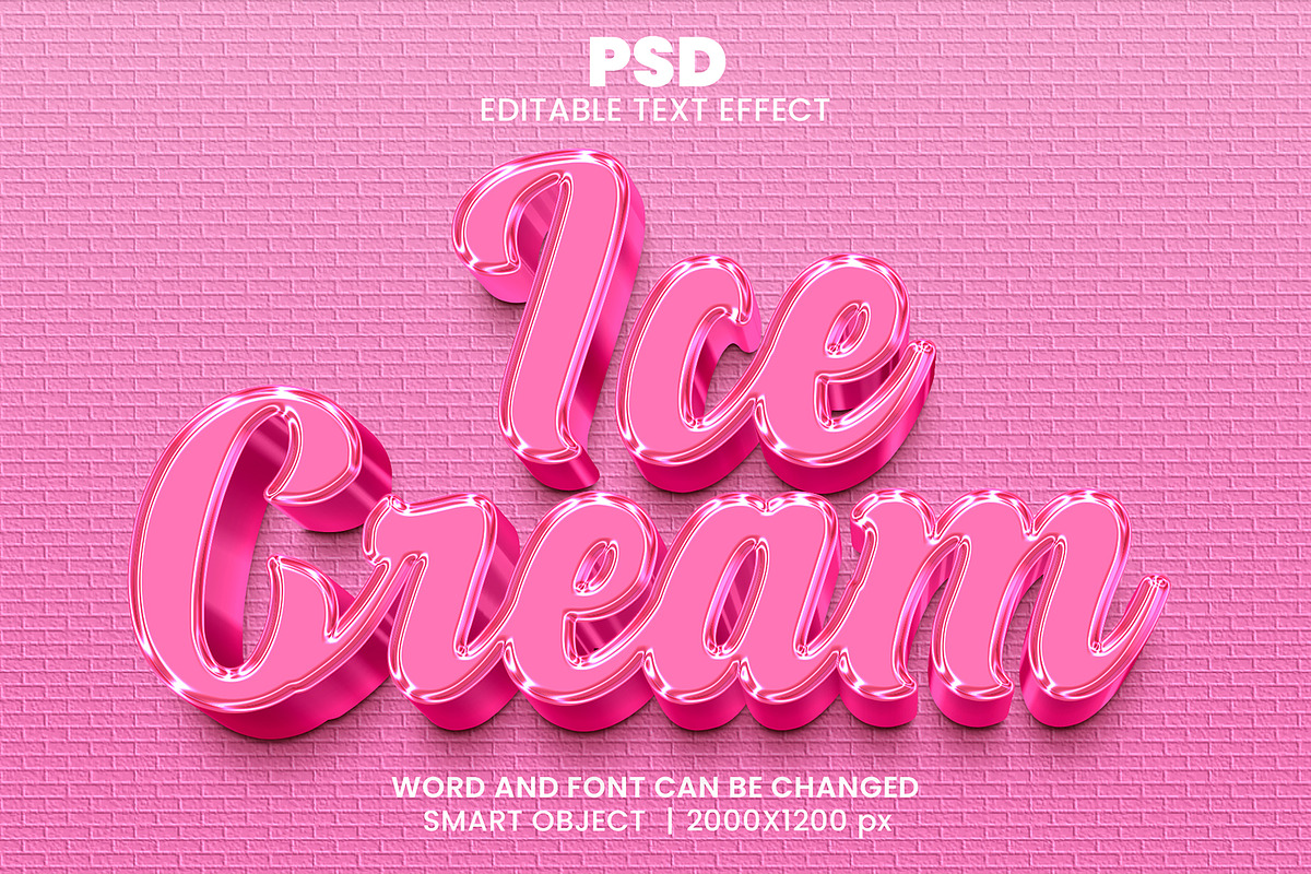 Ice cream Editable Psd Text Effect, a Layer Style Add-On by bdrobin