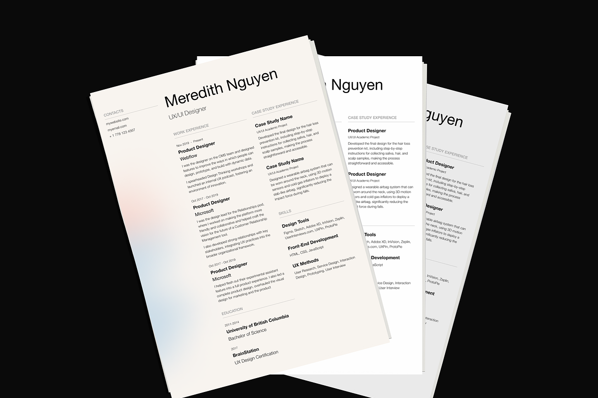 Figma UX/UI Resume Template