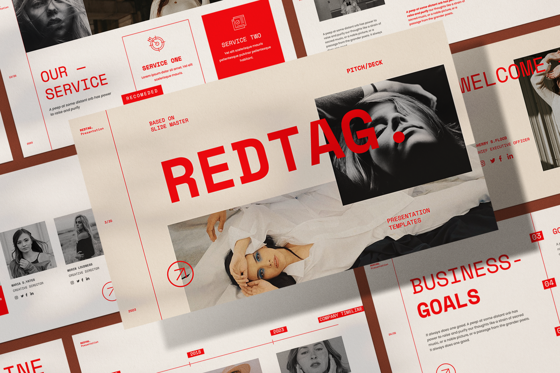 REDTAG Powerpoint, a Presentation Template by Surotype