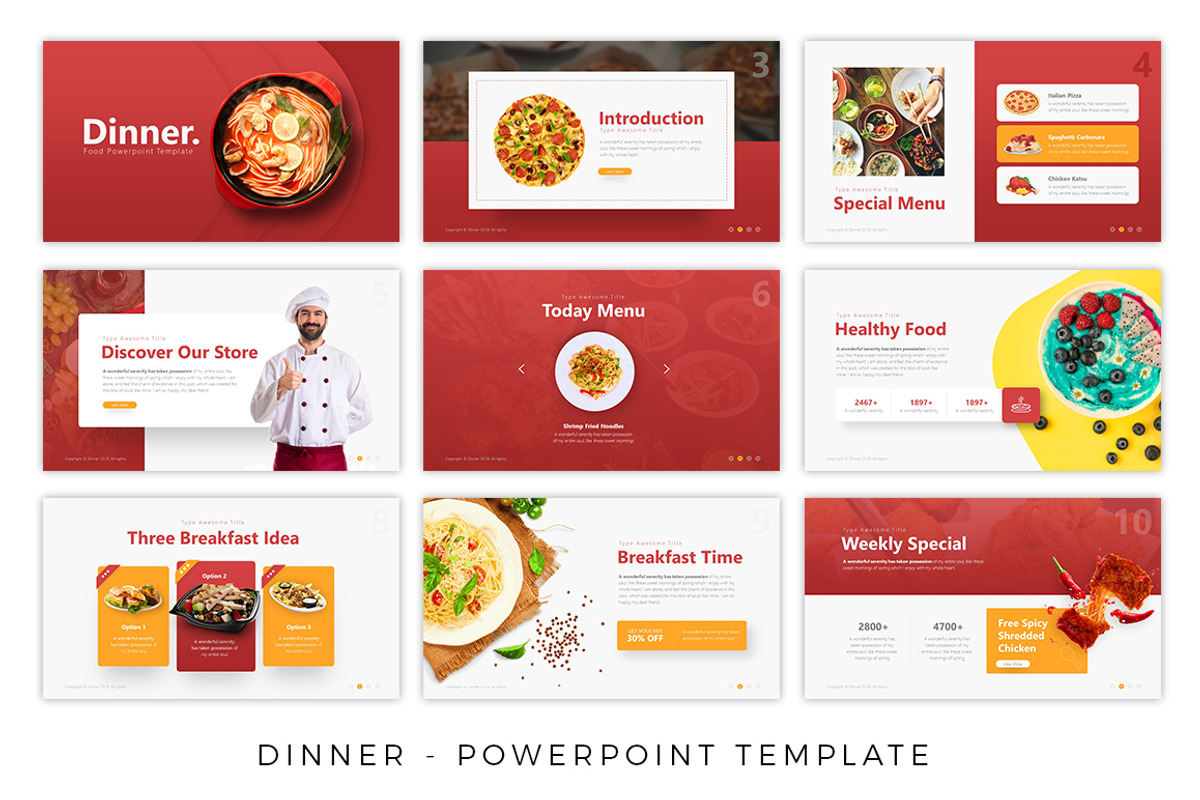 Dinner - Food Presentation Template, a Presentation Template by ...