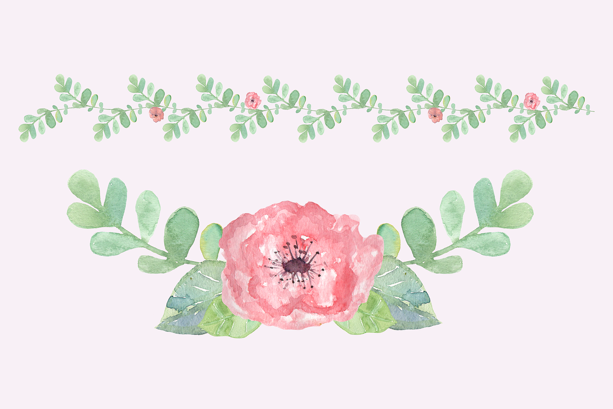 Watercolor Pastel Floral Clip Art, an Object Graphic by Tati Bordiu