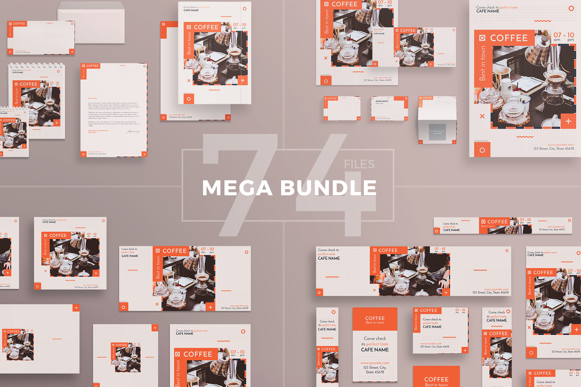 Mega Bundle | Coffee Shop, a Poster Template by Amber Graphics