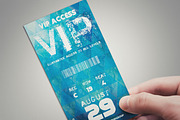 Blue Summer - VIP PASS CARD, a Card Template by Tzochko