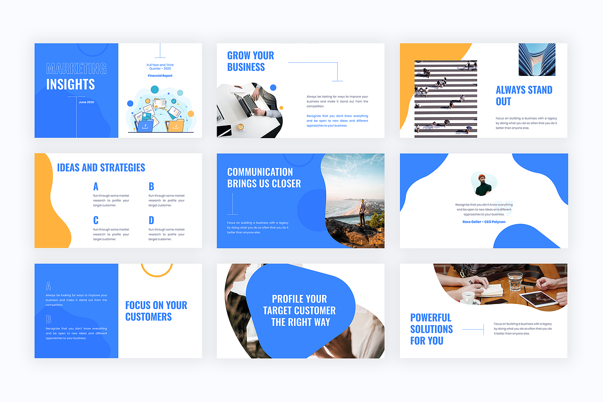Marketing Report Template, a Presentation Template by Slidesmash