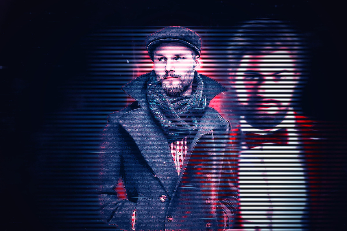 Hologram Photoshop Effect V3 | Creative Market