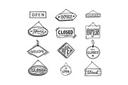 Open Signs Doodle Thin Line Icons, an Outline Icon by Bigmouse_art