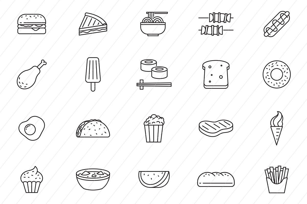 100 Food Icons, an Icon by Graphic Pear