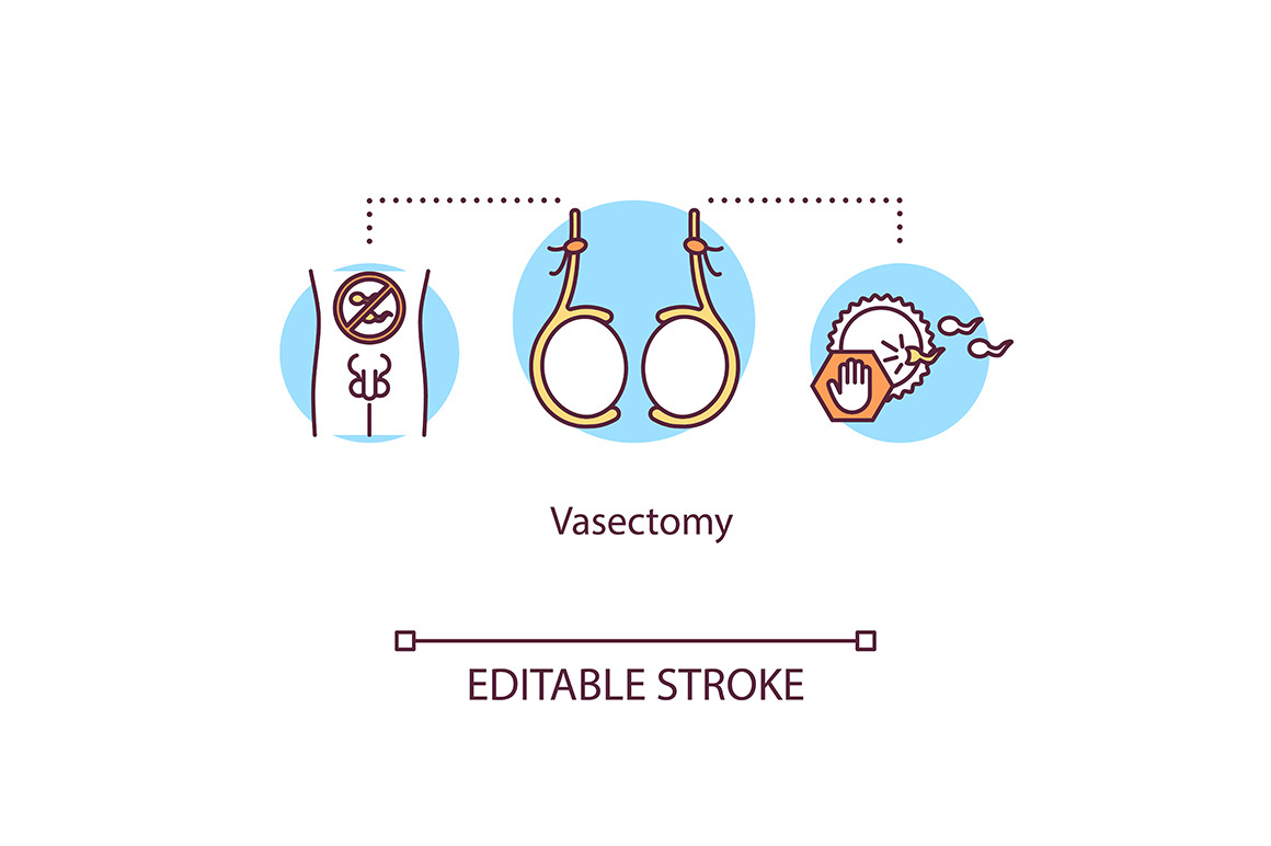 Vasectomy concept icon, an Outline Icon by bsd studio