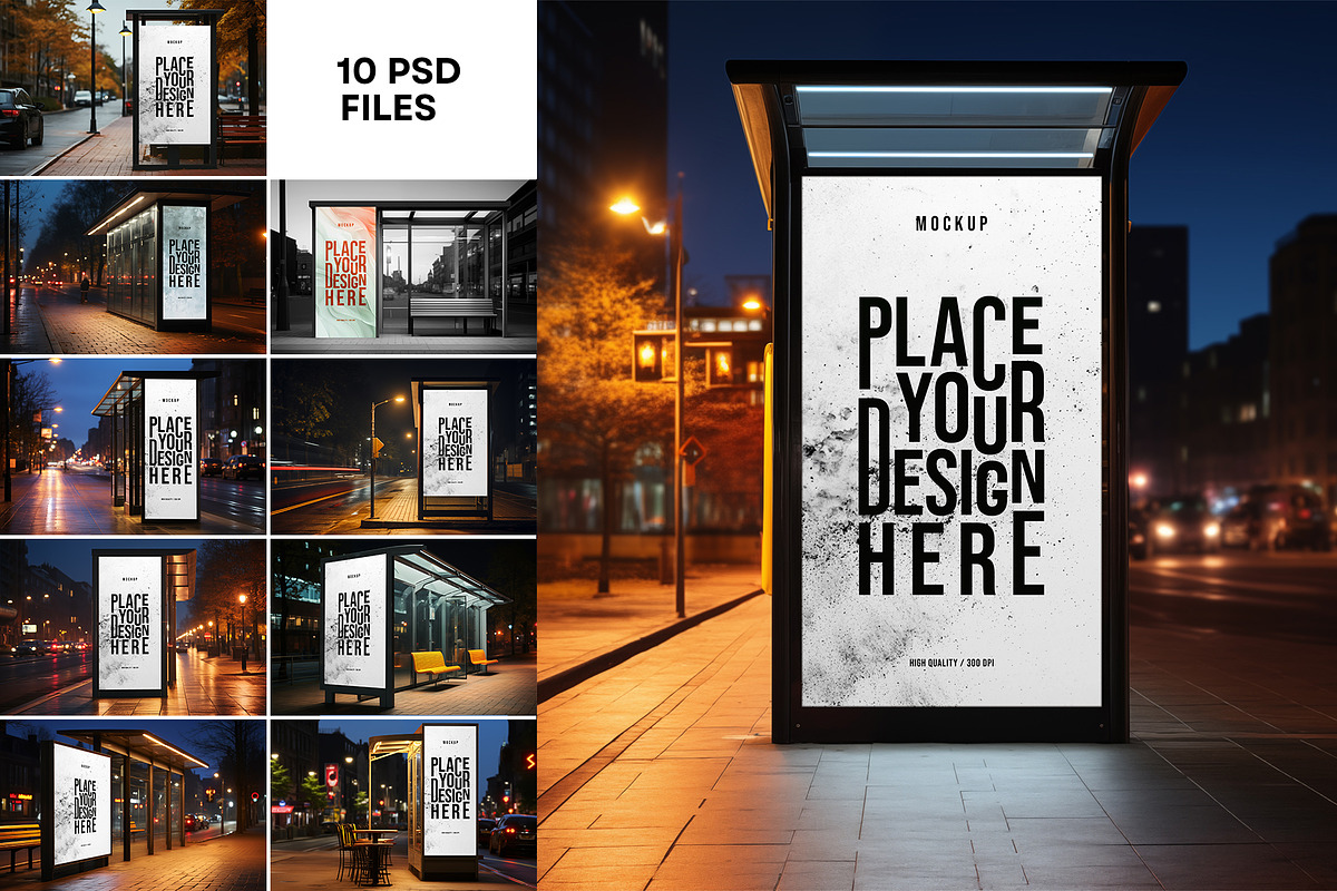 Bus Stop Poster Mockup