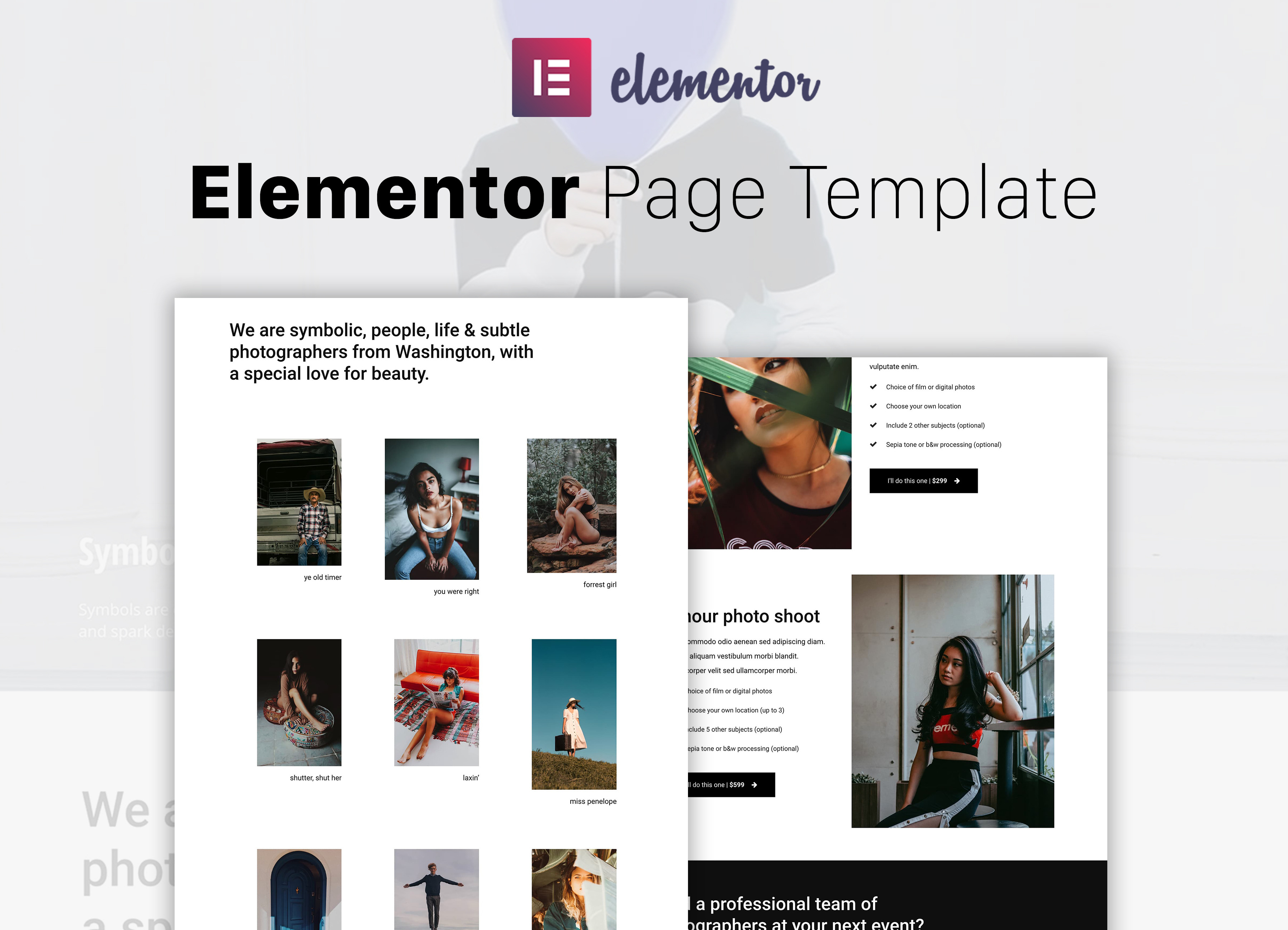 Minimal Photo - Elementor Template, a Landing Page Template by ...