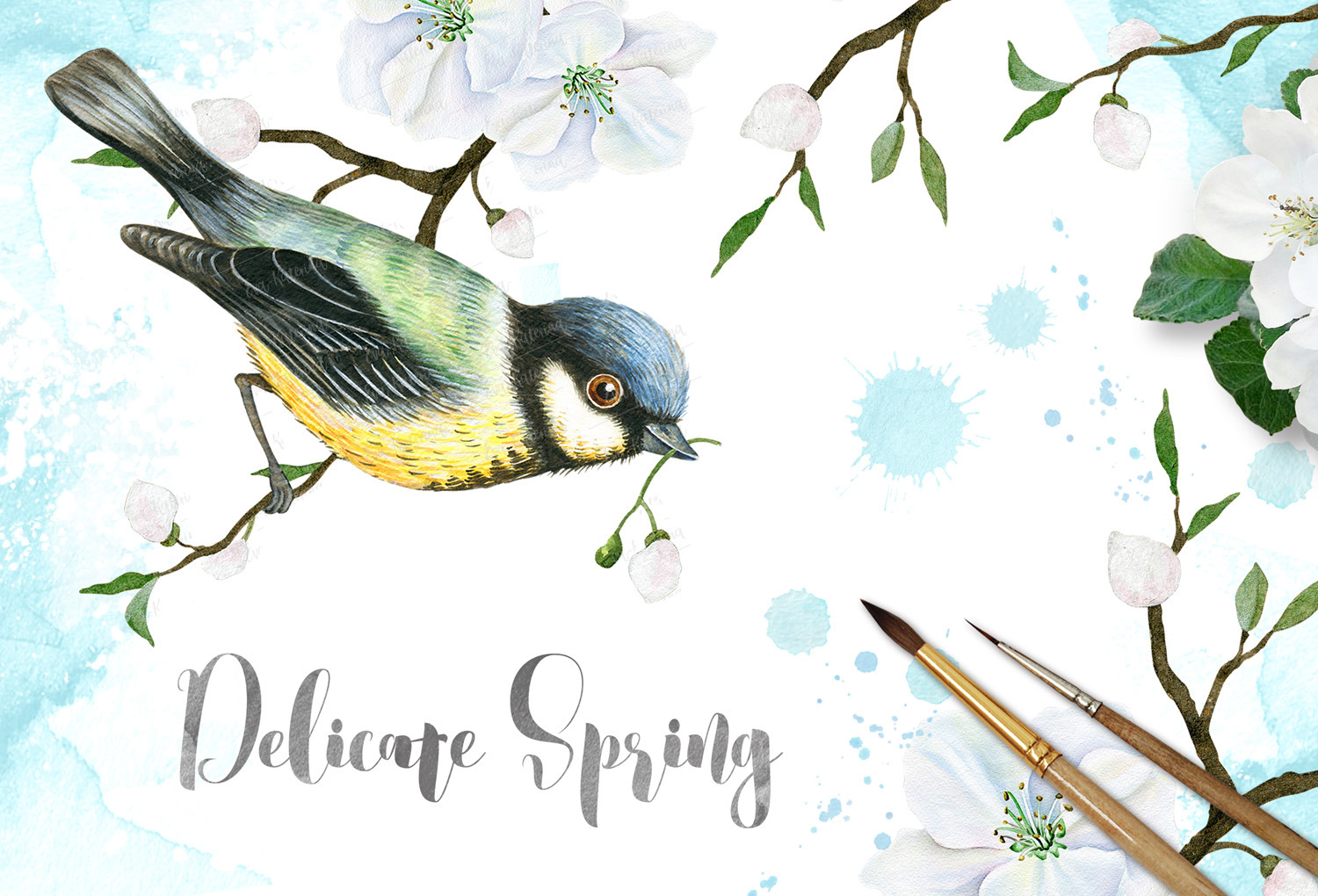 Delicate Spring Set, a Decorative Illustration by Eva Katerina