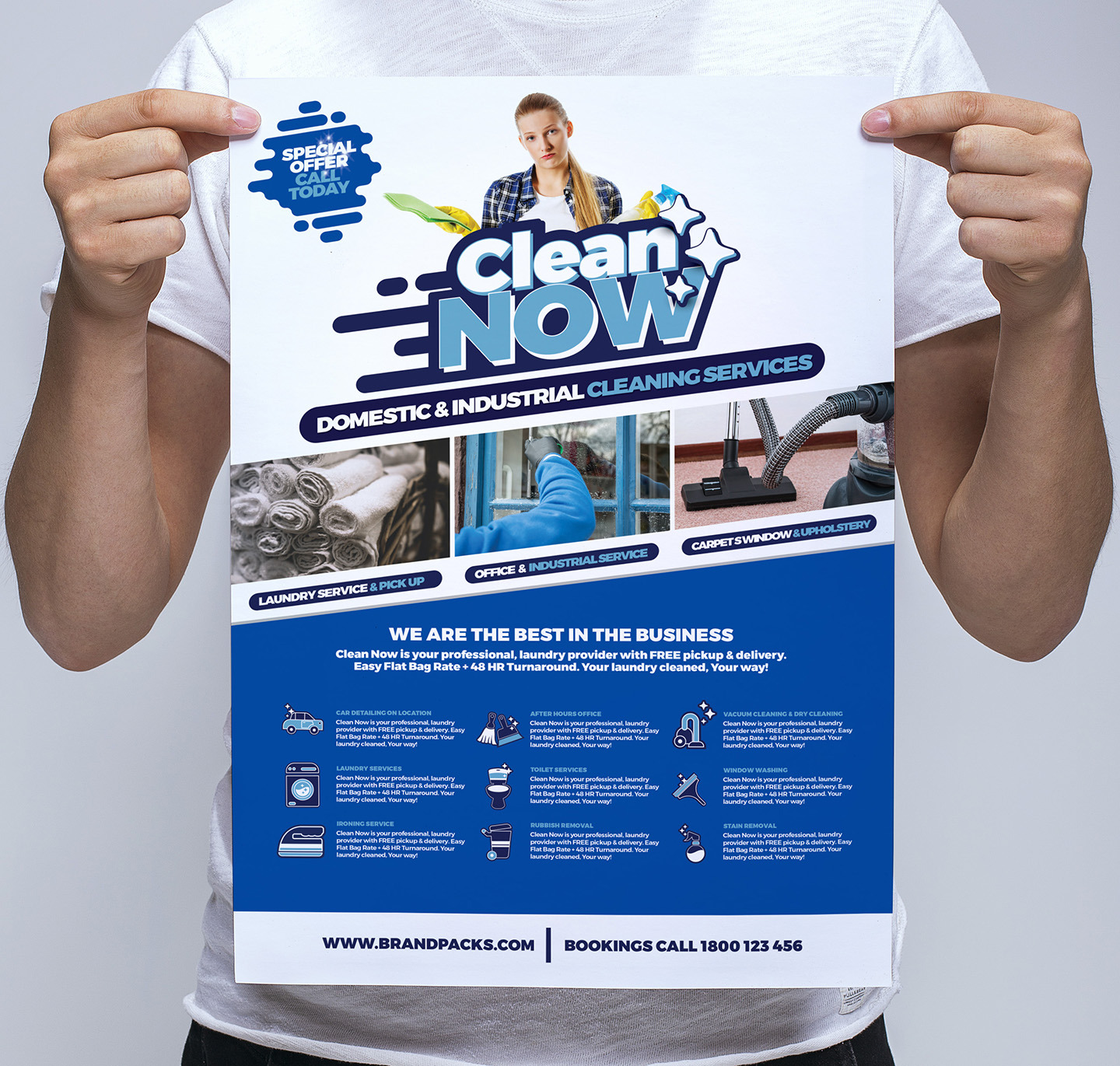 Cleaning Service Poster Template, a Flyer Template by BrandPacks