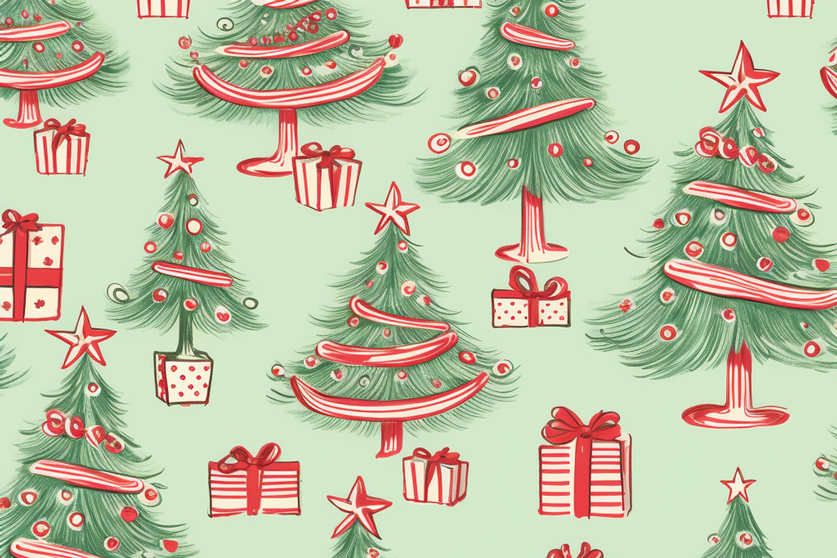 Vintage Preppy Christmas Background