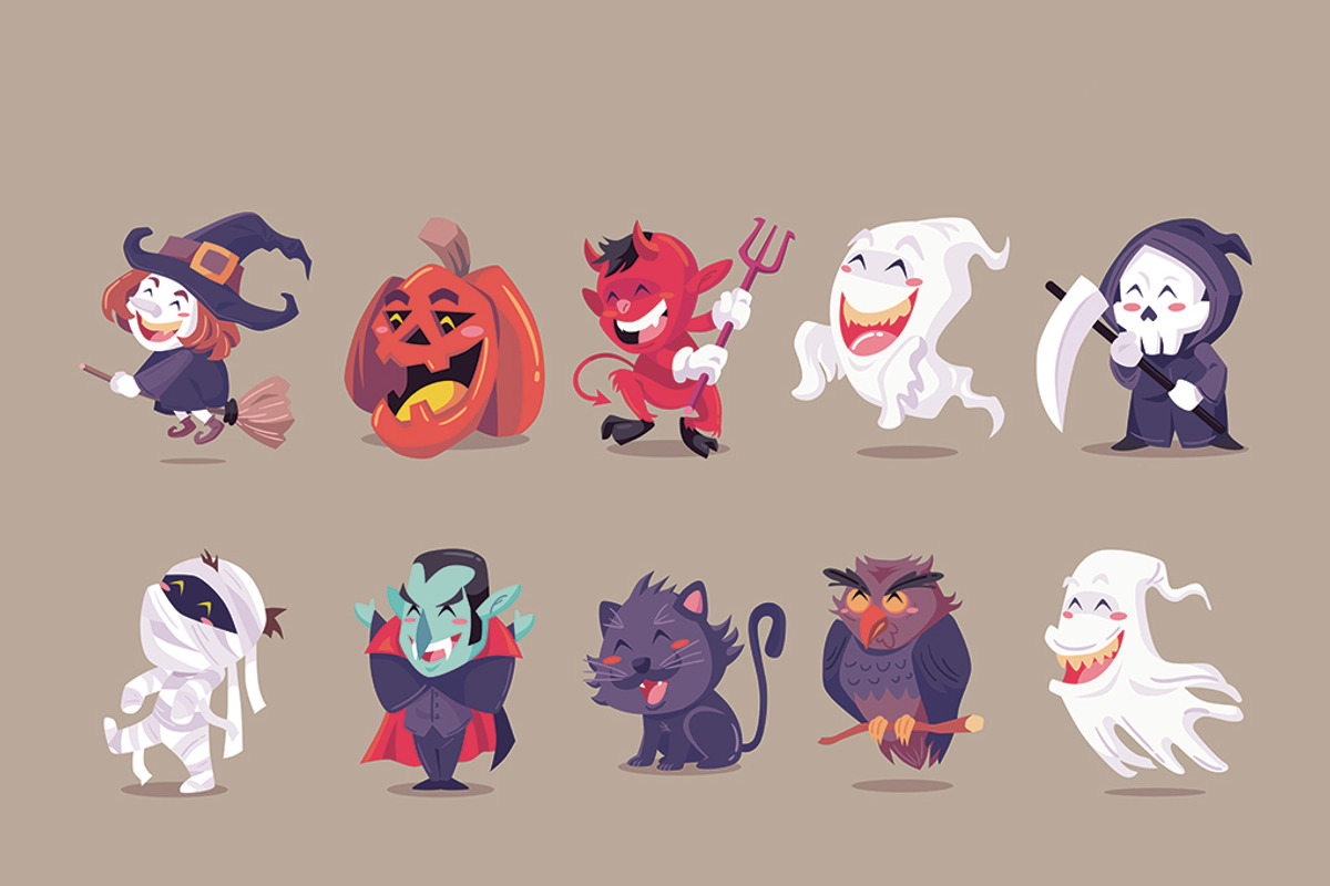 Halloween Characters Pack, an Illustration by Afireal | Creative Market