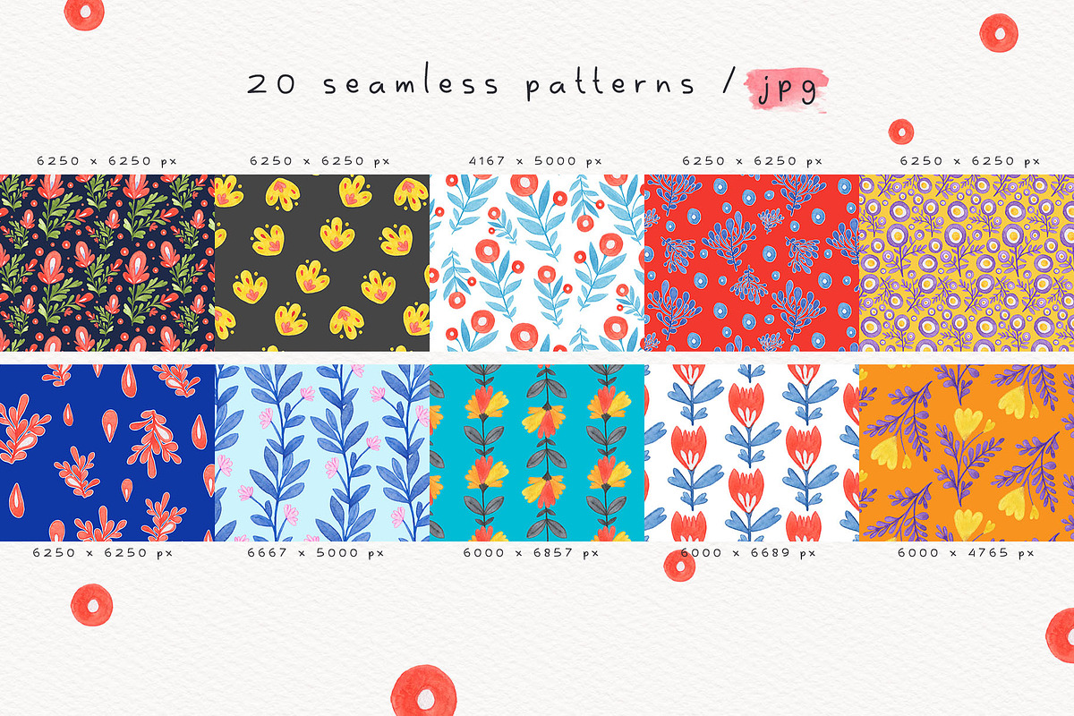 Folk Art Graphic & Patterns, a Decorative Illustration by likorbut