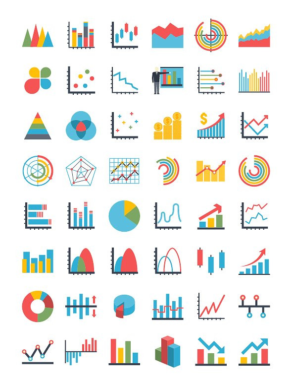 Graph Icons Set, an Outline Icon by Oleksii