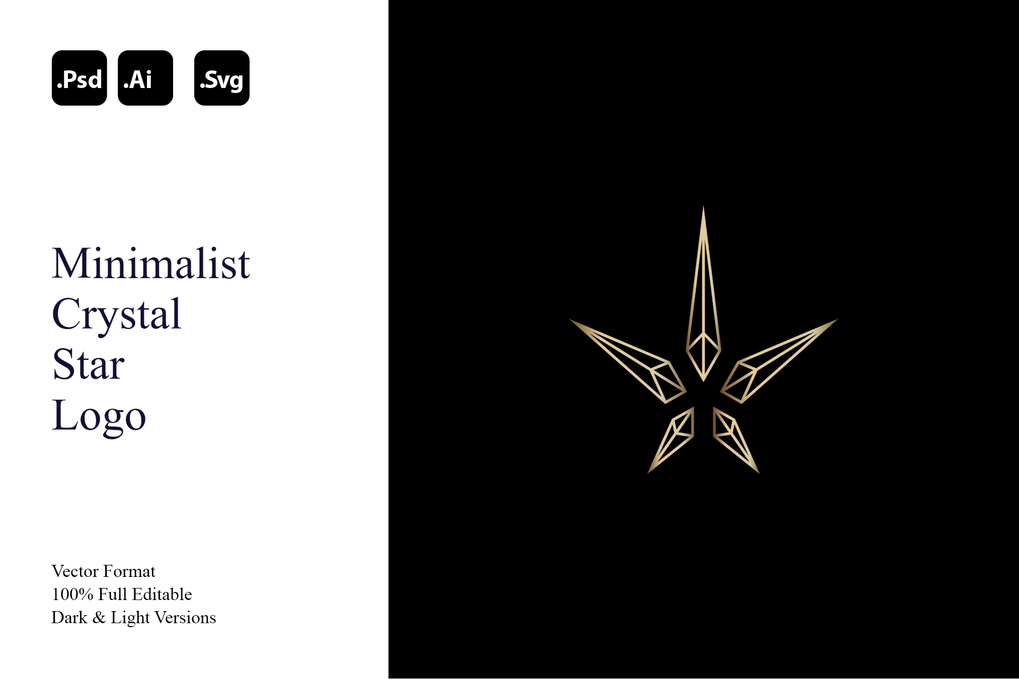 Minimalist Crystal Star Logo | Creative Market