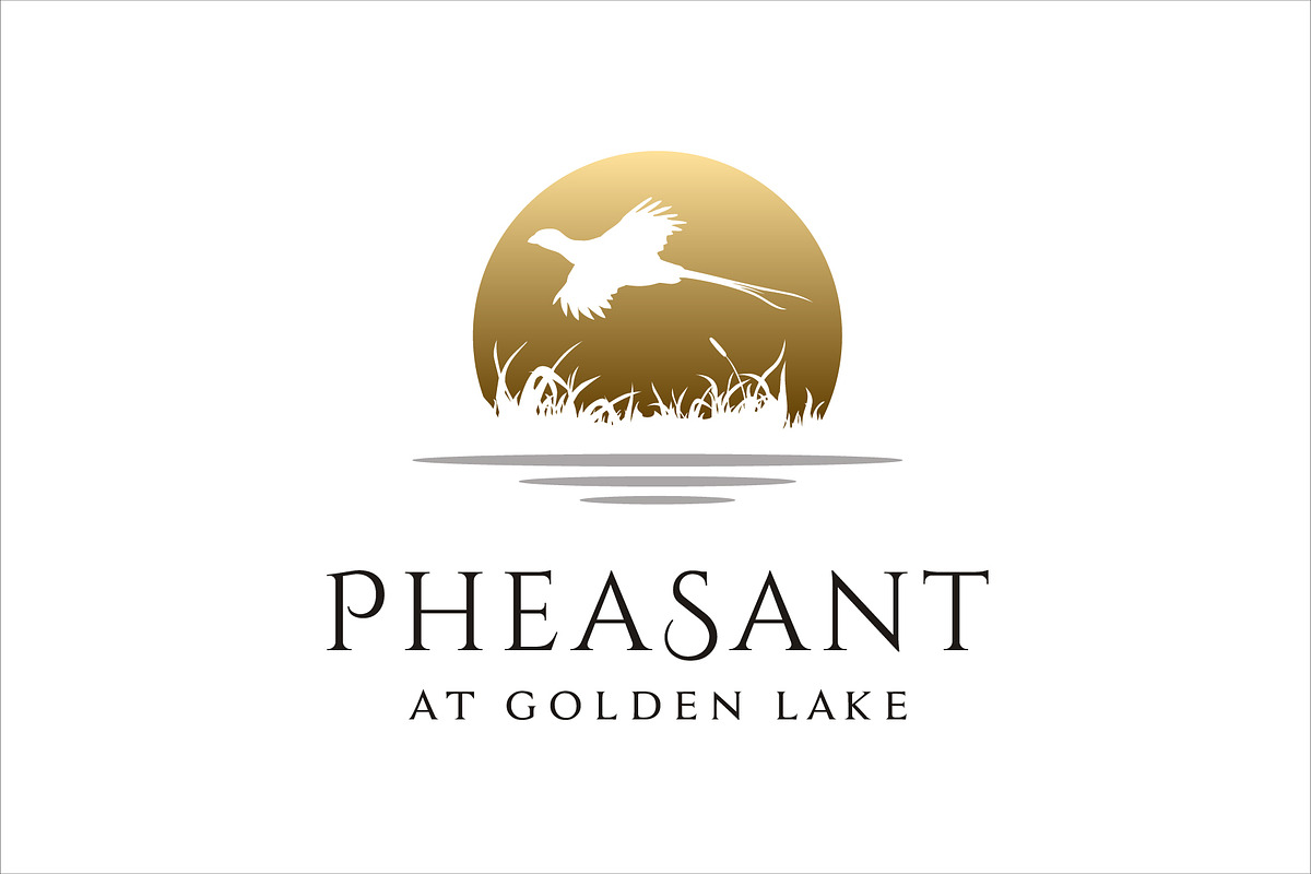 Sunset Flying Pheasant Bird Logo