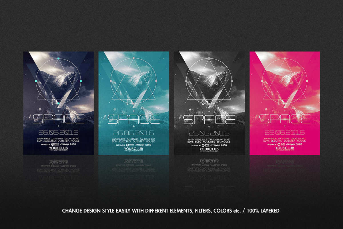 SPACE Flyer Template, a Flyer Template by OVNI-TEMPLATES