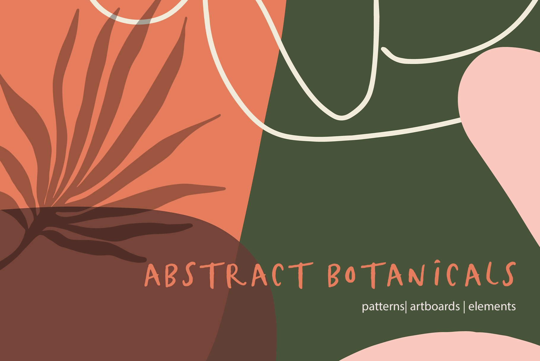 Abstract Botanical Patterns, a Pattern Graphic by Sweet Fig