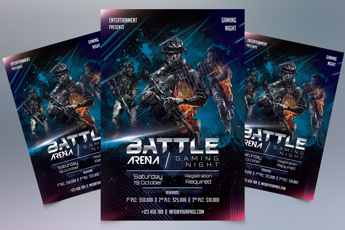 Gaming Flyer PSD Poster Template, a Flyer Template by Naim Selmani