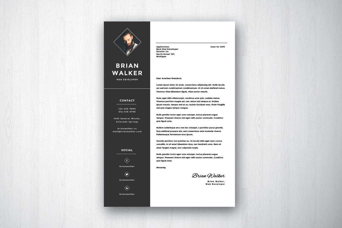 Brian Walker - A4/US Resume, a Resume Template by Mats-Peter Forss