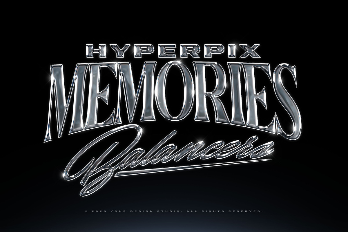 Chrome Text Effects Vol.7, a Layer Style Add-On by Hyperpix Productions