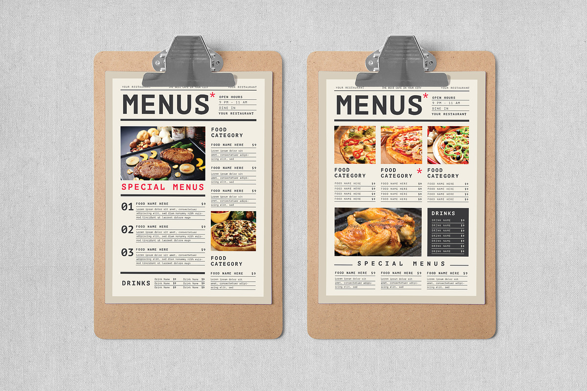 Simple Food Menus, a Flyer Template by Guuver
