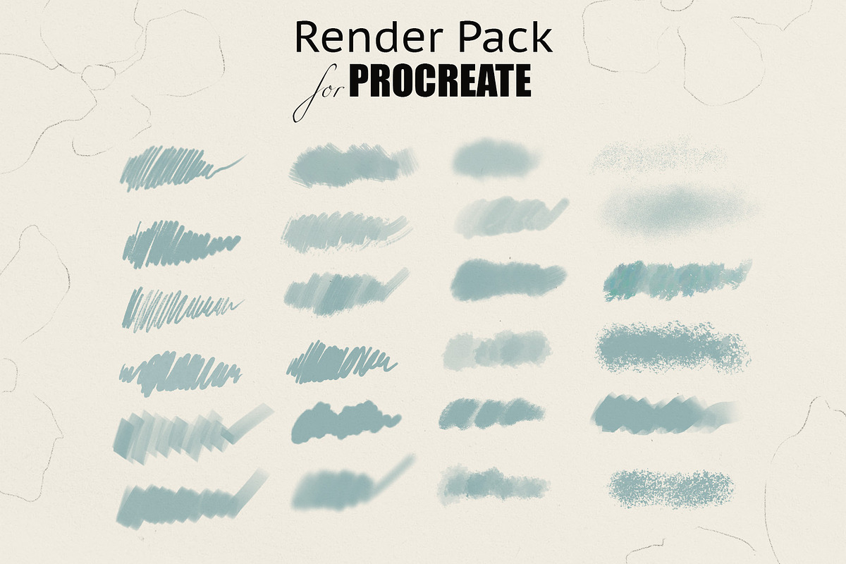 Render Pack Procreate brushes, a Brush Add-On by sparklePixieStudio BRUSH