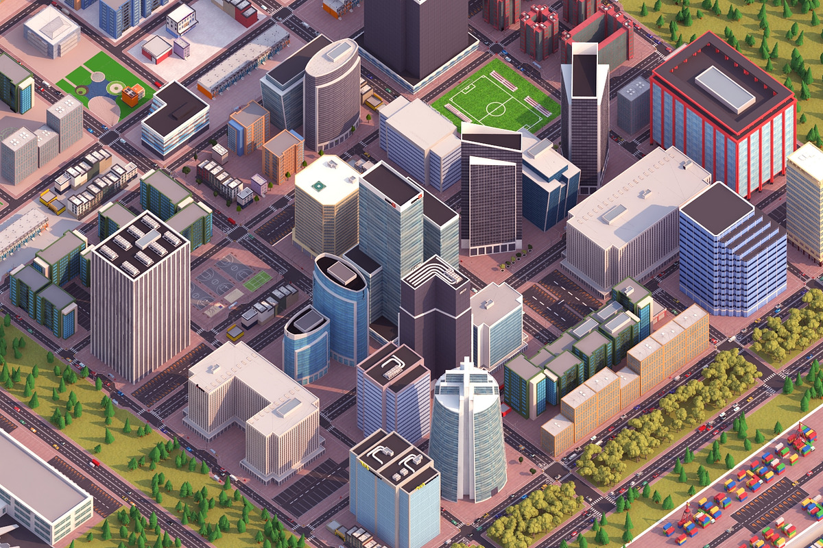 Metropolis City low poly Scene