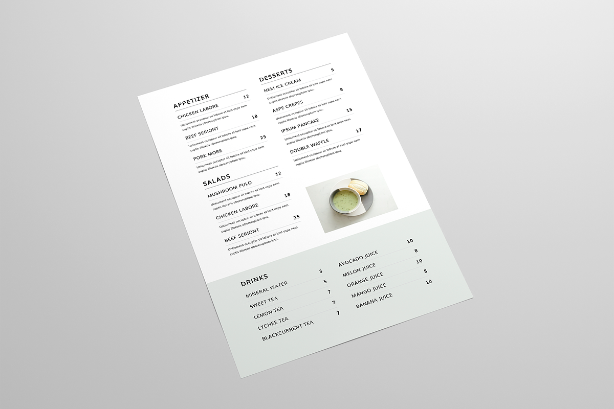 Food Menu | MS Word & Indesign, a Flyer Template by Leaflove