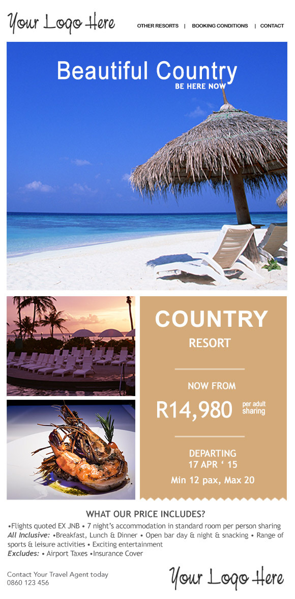 4 colour variations - Travel Mailer, an Email Template by daintydesign