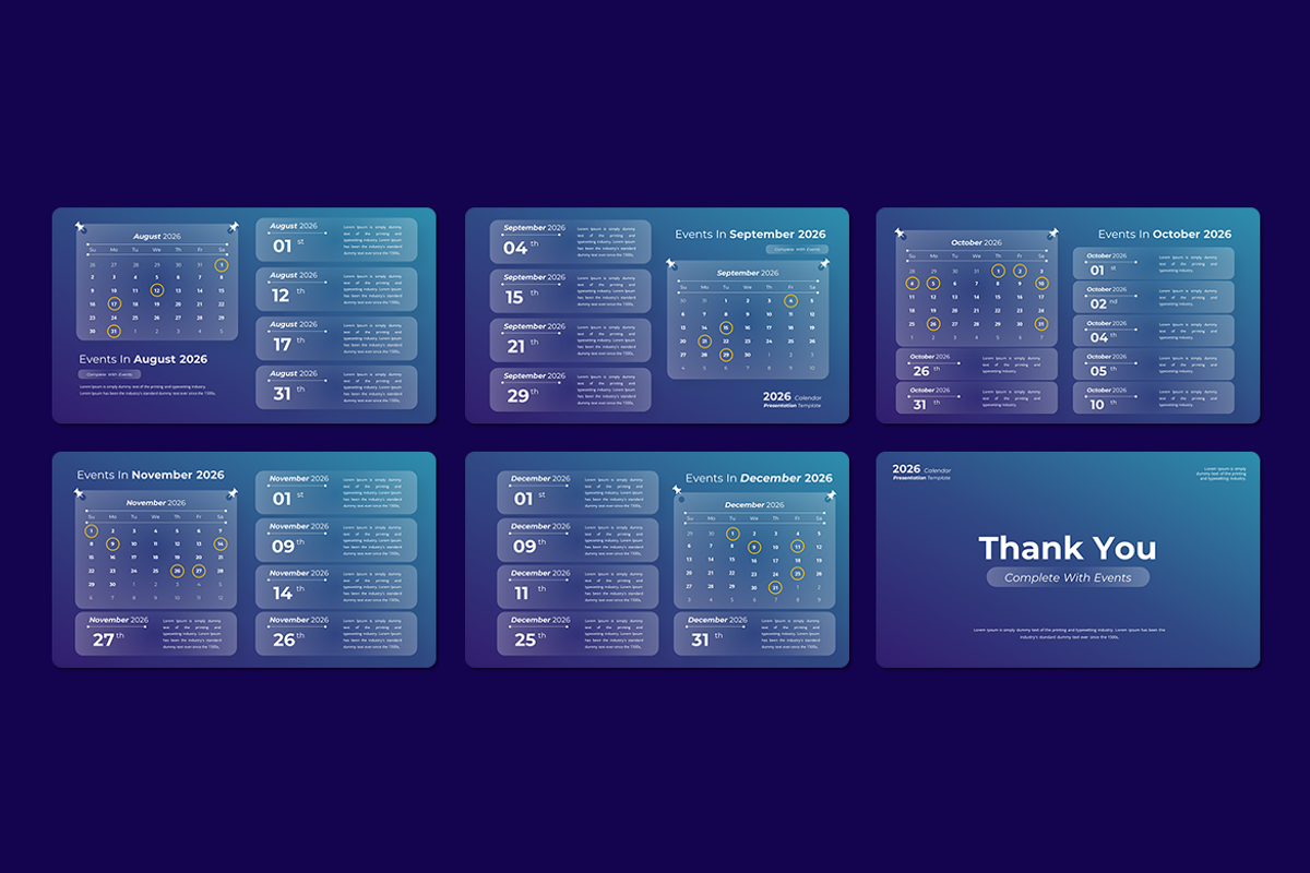 2026 Calendar - Keynote Template, a Presentation Template by QR Design ...