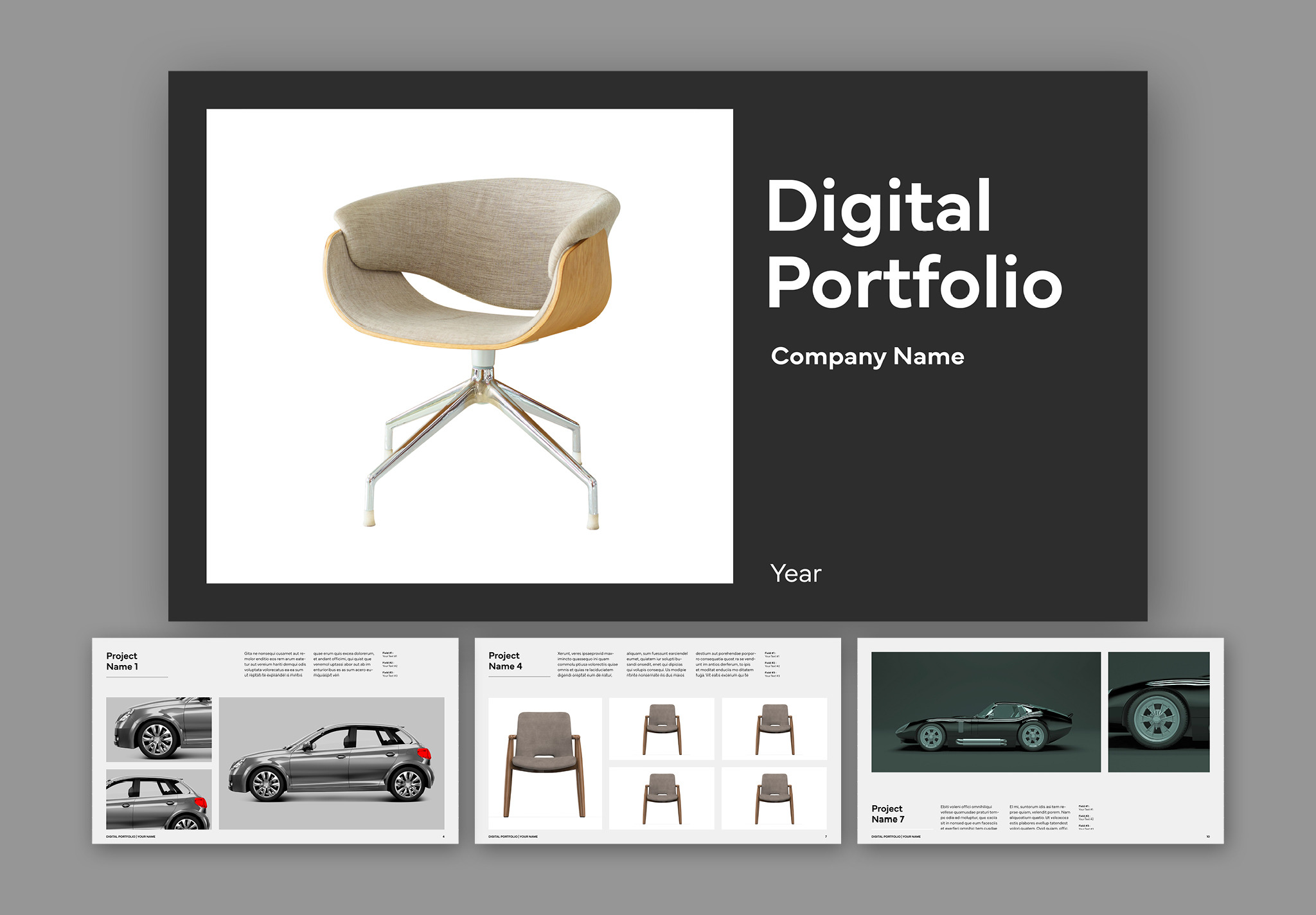 Digital Portfolio Layout, a Presentation Template by tomsarraipodesign