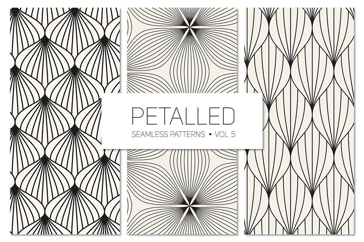Petalled Seamless Patterns Set 5, a Pattern Graphic by Curly_Pat