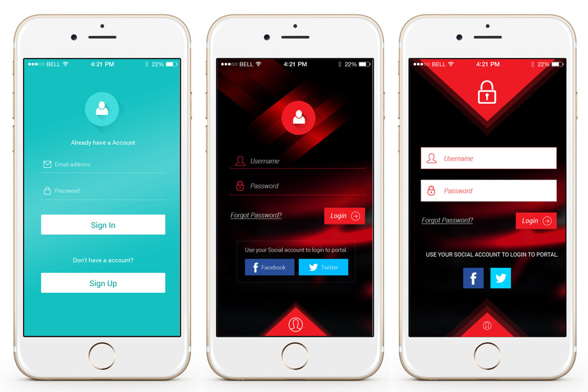 12 High Quality Login Screens, an UI Kit Template by Amit Rai