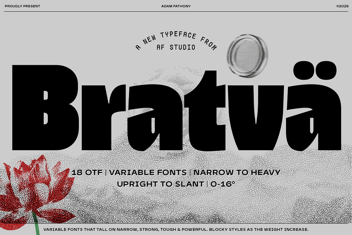 Bratva Variable Fonts, a Sans Serif Font by Adam Fathony